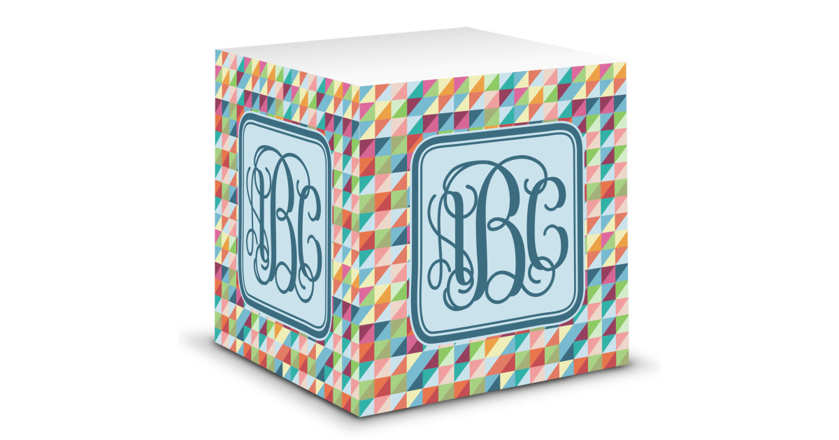Custom Retro Triangles Sticky Note Cube (Personalized) | YouCustomizeIt