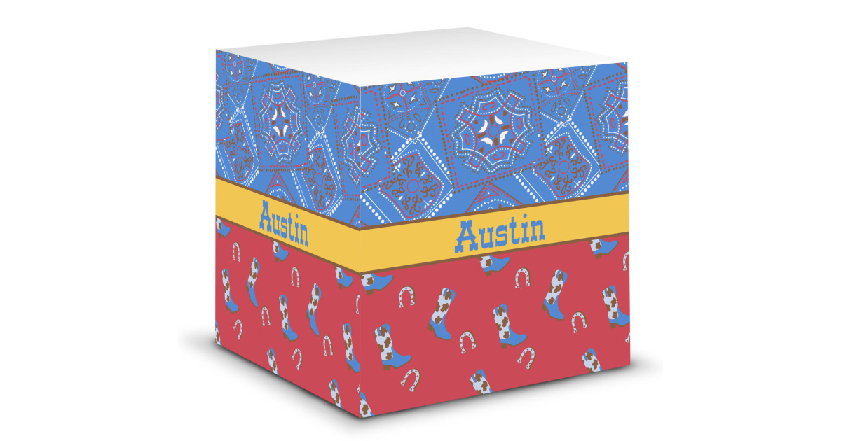 Custom Cowboy Sticky Note Cube (Personalized) | YouCustomizeIt