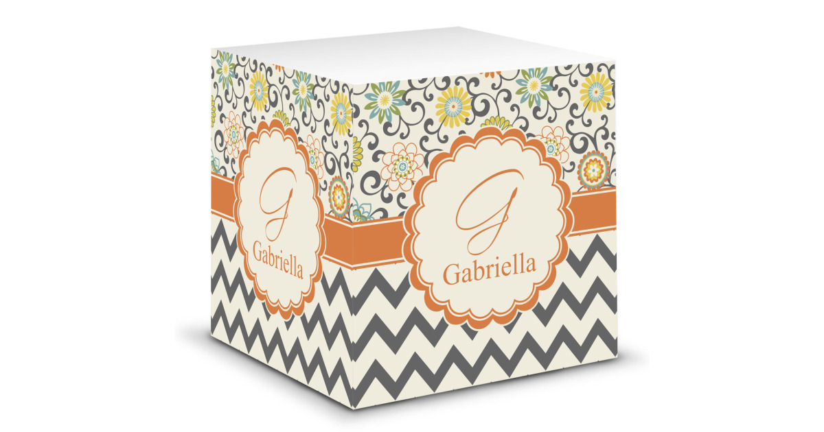 Custom Swirls, Floral & Chevron Sticky Note Cube (Personalized ...