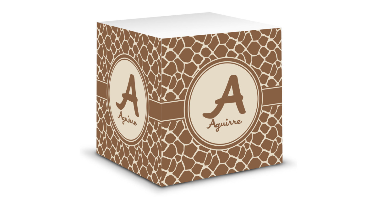 Custom Giraffe Print Sticky Note Cube (Personalized) | YouCustomizeIt