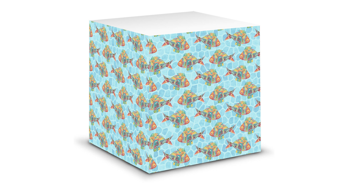 Custom Mosaic Fish Sticky Note Cube | YouCustomizeIt