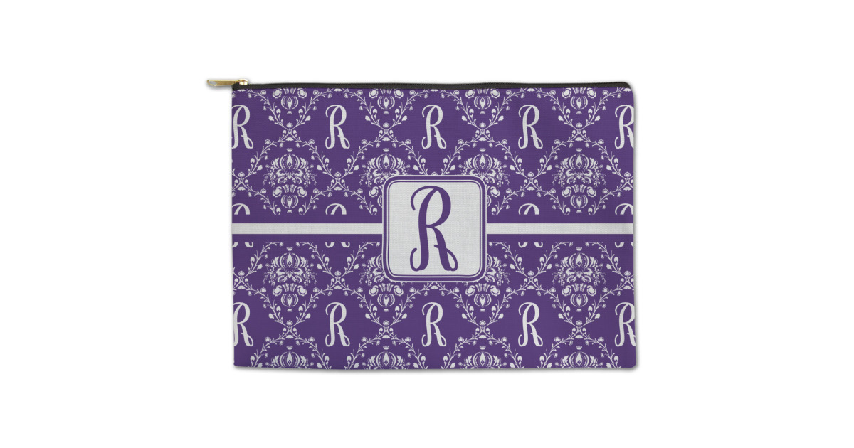 Custom Initial Damask Zipper Pouch (Personalized) | YouCustomizeIt