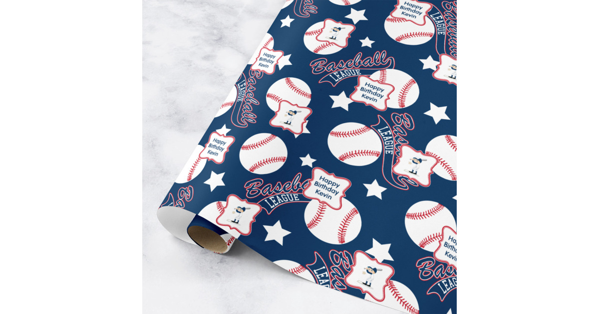 Custom Baseball Wrapping Paper Roll - Small (Personalized) | YouCustomizeIt