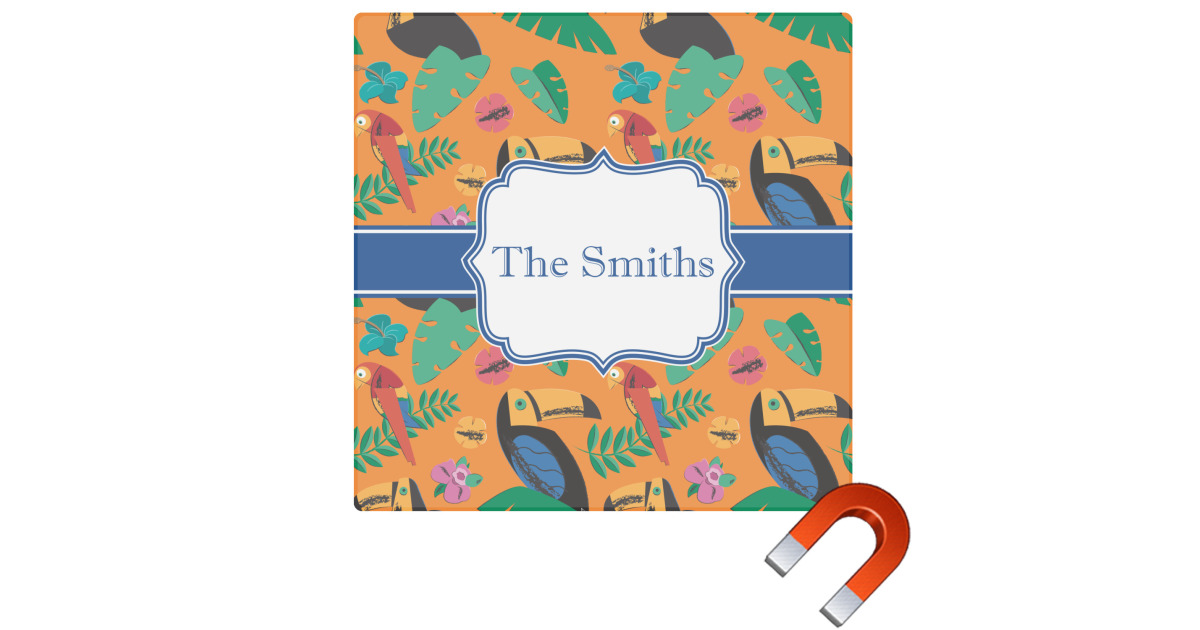Custom Toucans Square Car Magnet - 6" (Personalized) | YouCustomizeIt