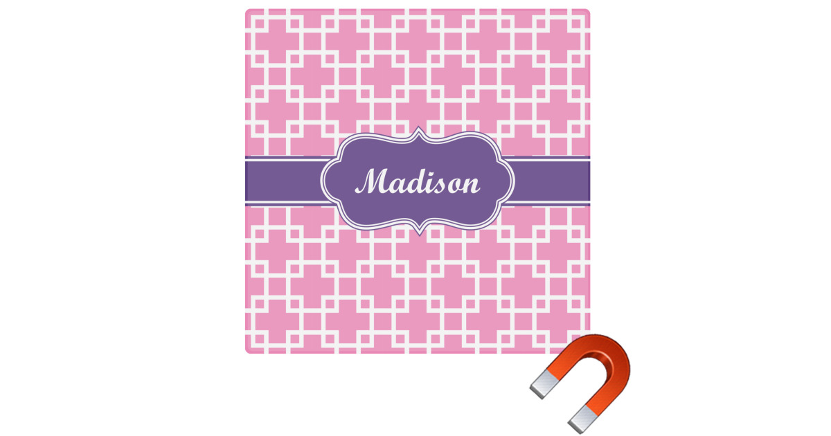 Custom Linked Squares Square Car Magnet - 6" (Personalized ...