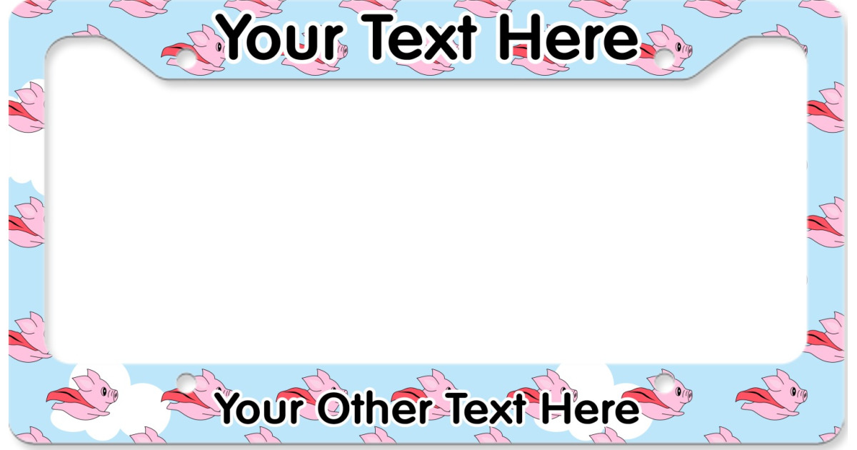 Custom Flying Pigs License Plate Frame - Style B (Personalized ...