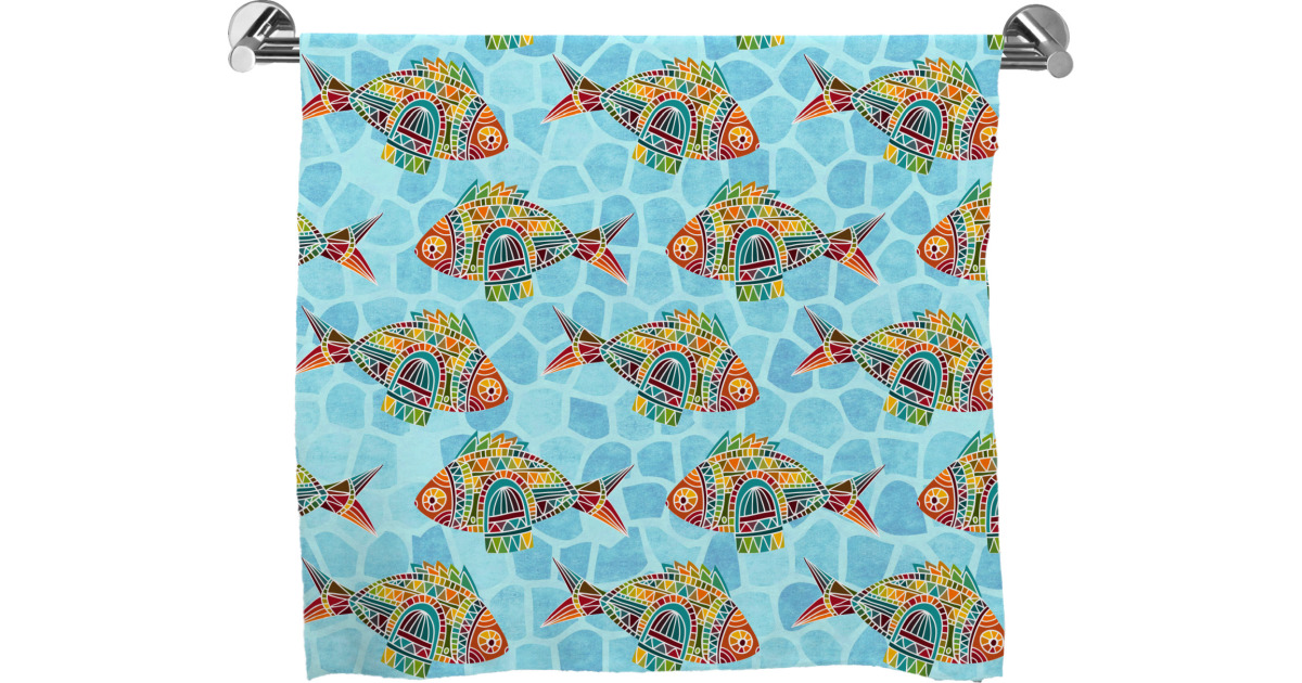 Custom Mosaic Fish Bath Towel | YouCustomizeIt