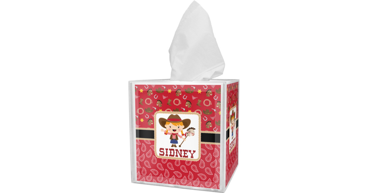 Custom Red Western Tissue Box Cover (Personalized) | YouCustomizeIt