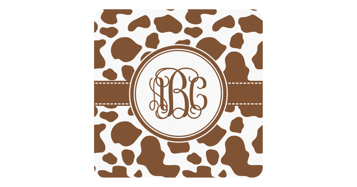 Custom Cow Print Square Decal (Personalized) | YouCustomizeIt