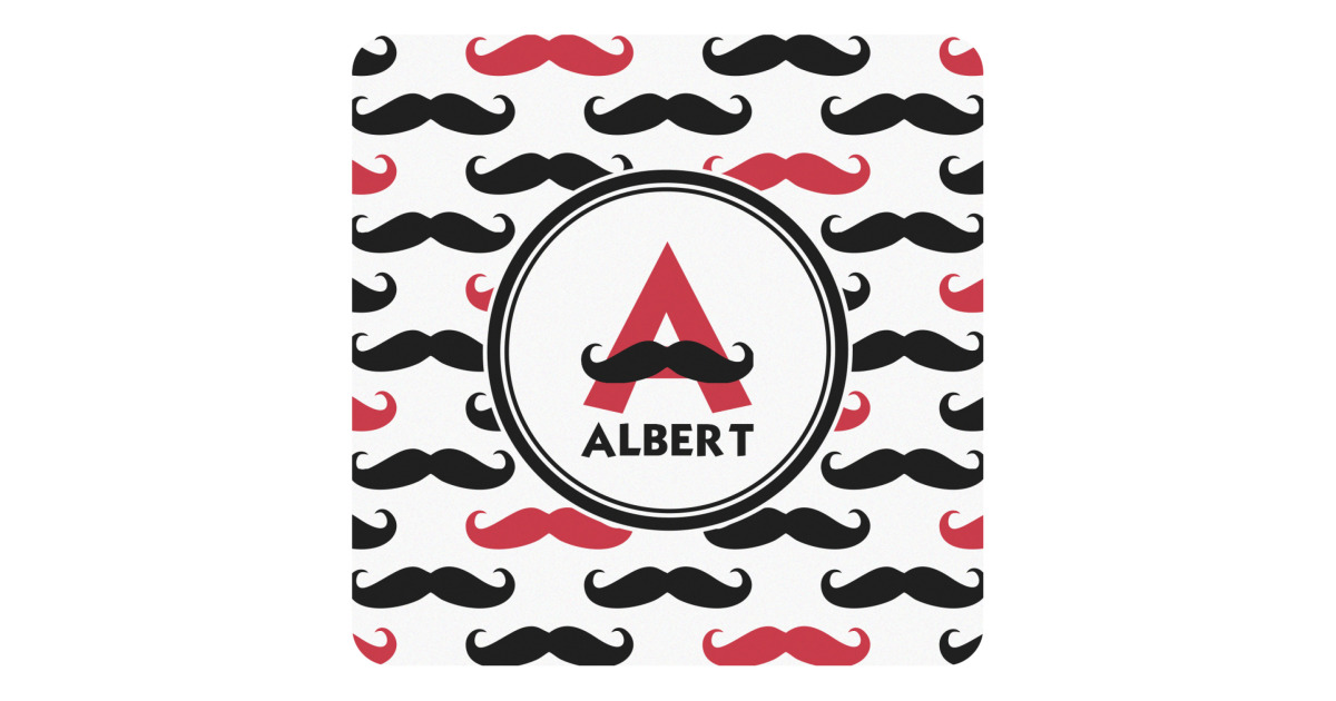 Custom Mustache Print Square Decal (Personalized) | YouCustomizeIt