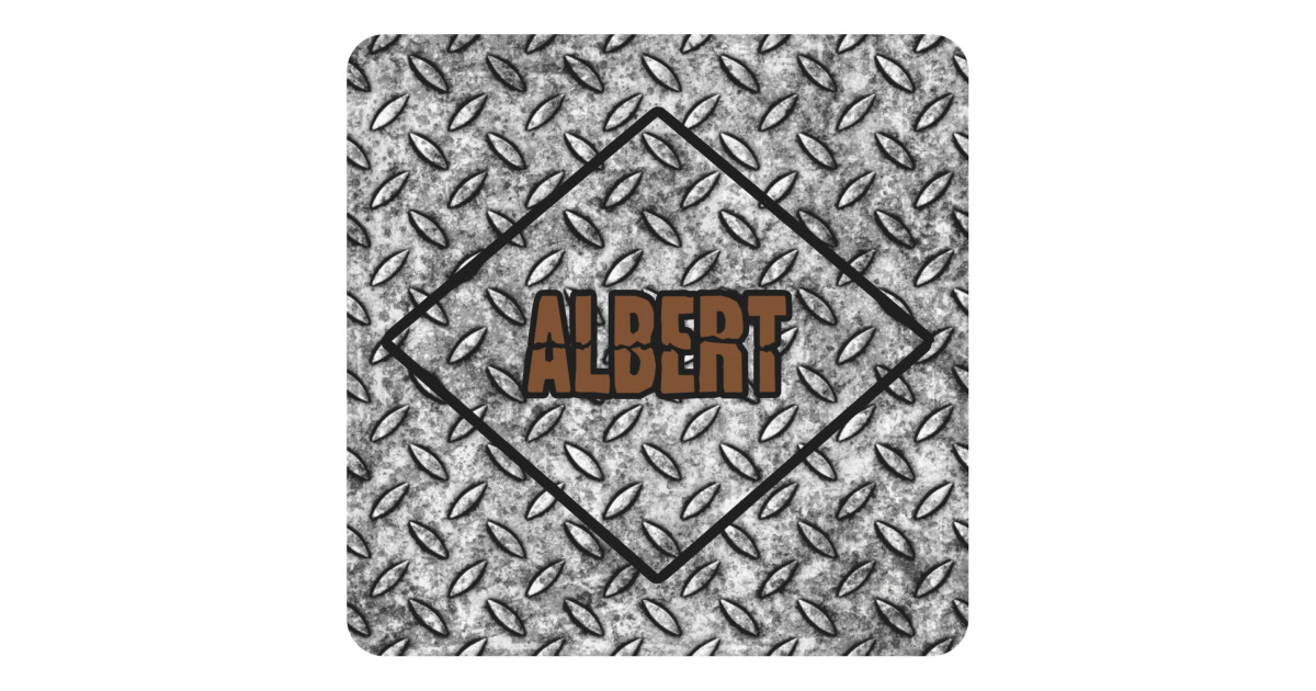 Custom Diamond Plate Square Decal (Personalized) | YouCustomizeIt
