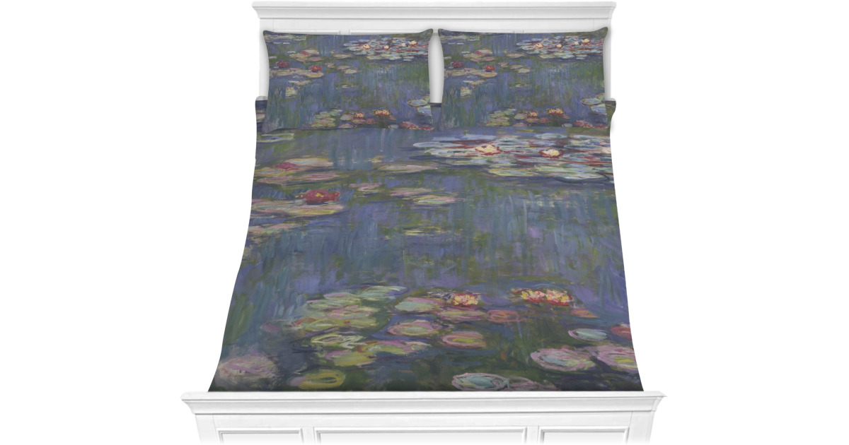 Custom Water Lilies by Claude Monet Comforter Set - Full / Queen ...