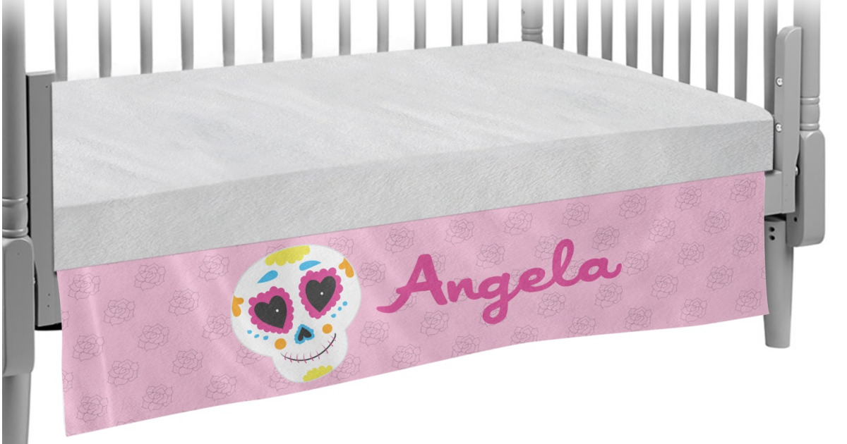 Custom Kids Sugar Skulls Crib Skirt (Personalized) | YouCustomizeIt