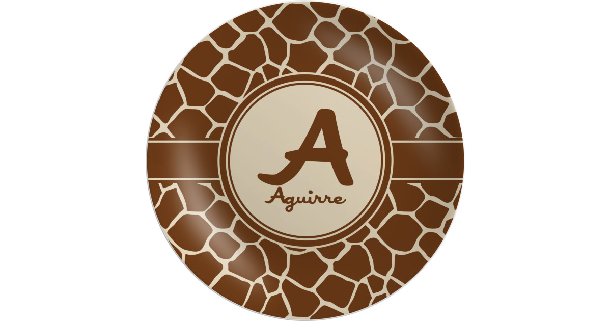 Custom Giraffe Print Dinner Set - Single 4 Pc Setting w/ Name and ...