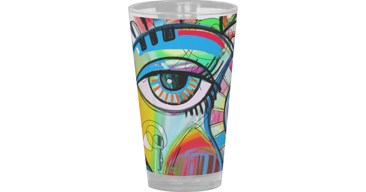 Custom Abstract Eye Painting Pint Glass - Full Color | YouCustomizeIt