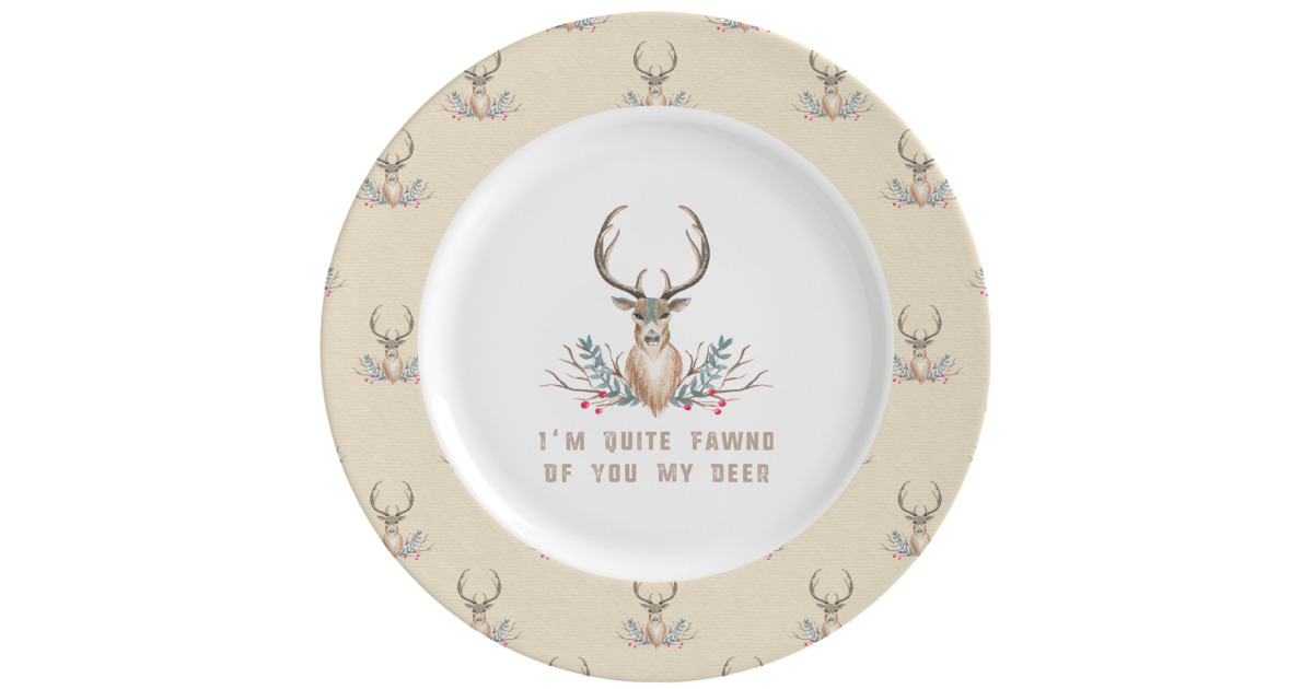 Custom Deer Ceramic Dinner Plates (Set of 4) (Personalized ...