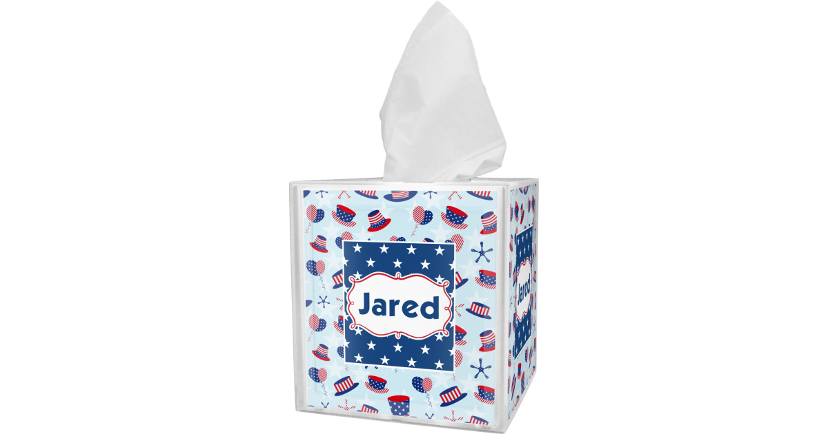 Custom Patriotic Celebration Tissue Box Cover (Personalized ...