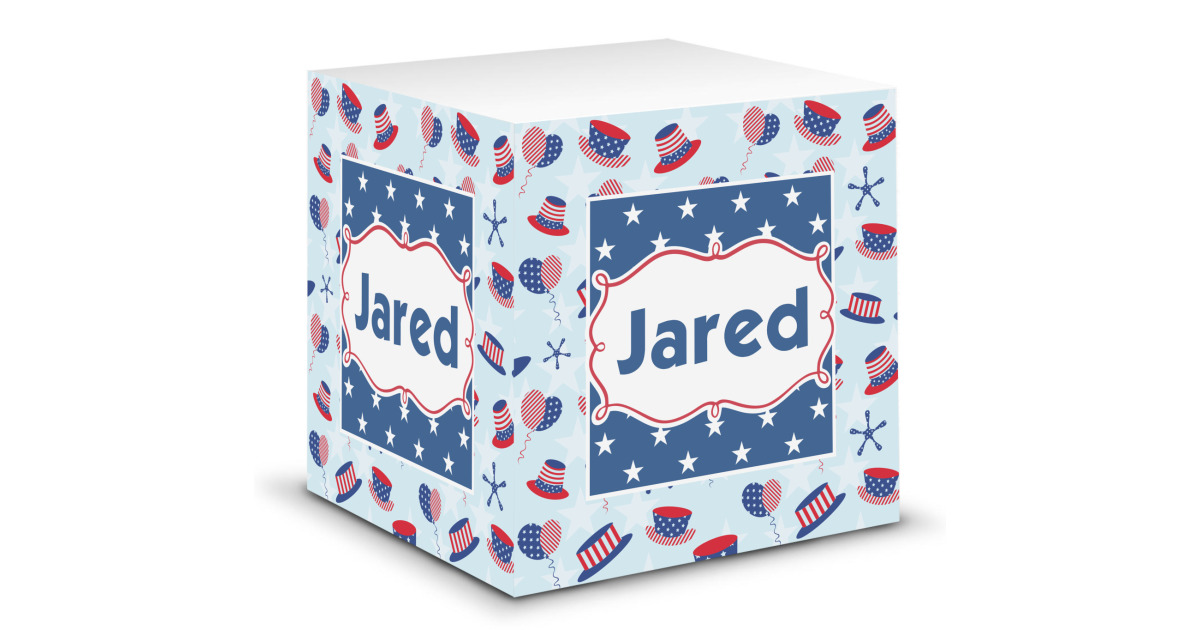 Custom Patriotic Celebration Sticky Note Cube (Personalized ...