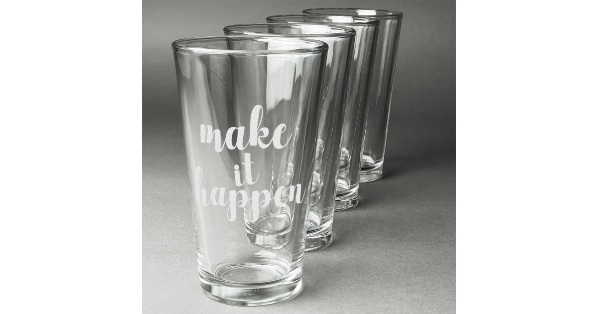 Custom Inspirational Quotes and Sayings Pint Glasses - Engraved (Set of ...