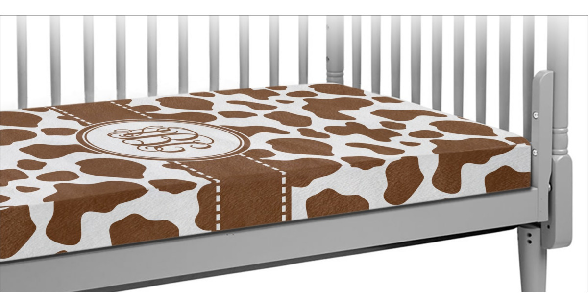 Custom Cow Print Crib Fitted Sheet (Personalized) | YouCustomizeIt