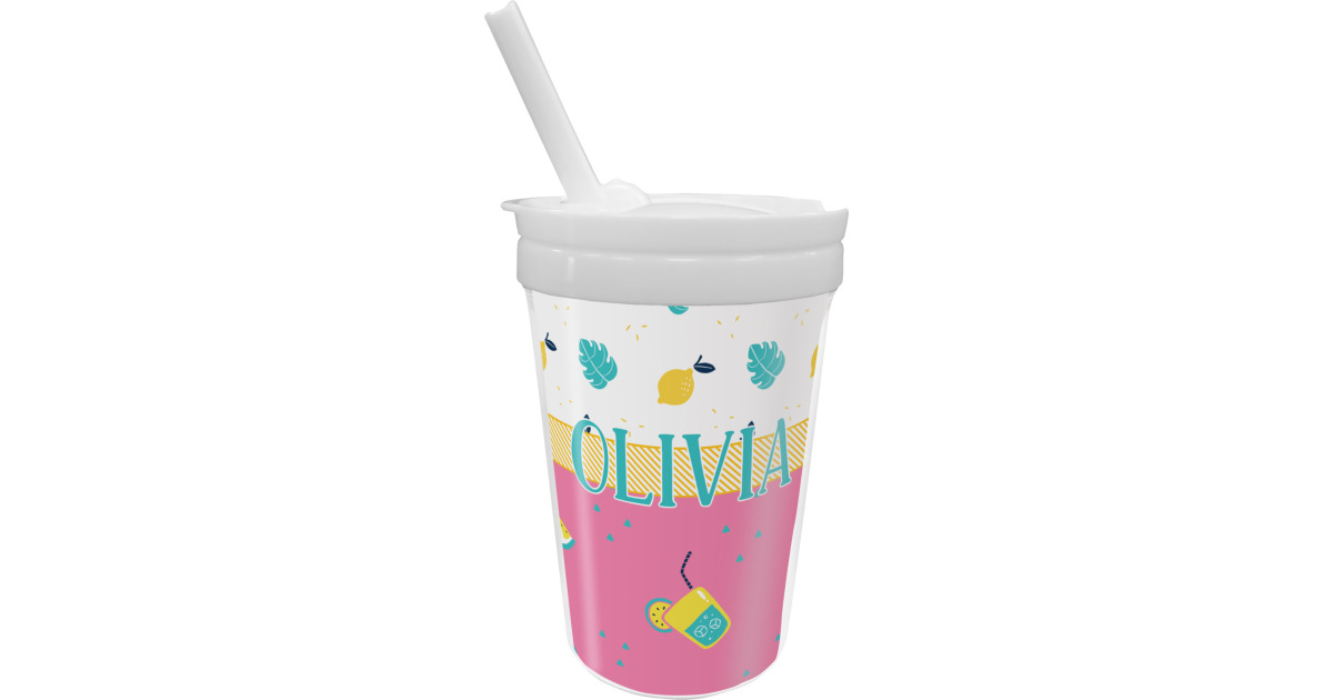 Custom Summer Lemonade Sippy Cup with Straw (Personalized) | YouCustomizeIt
