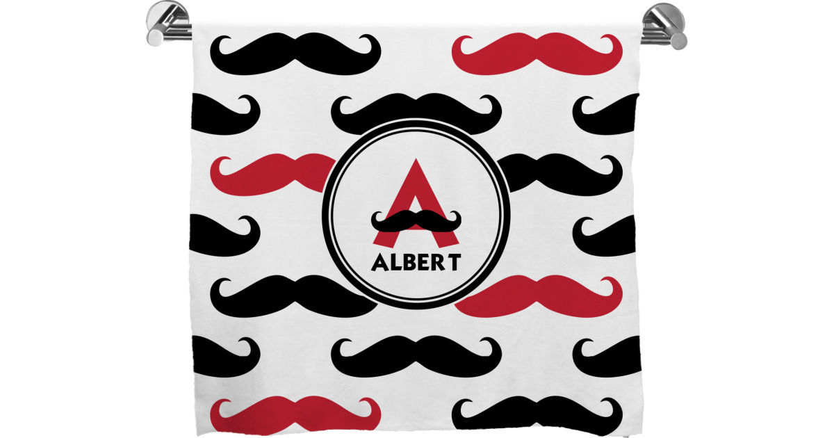 Custom Mustache Print Bath Towel (Personalized) | YouCustomizeIt