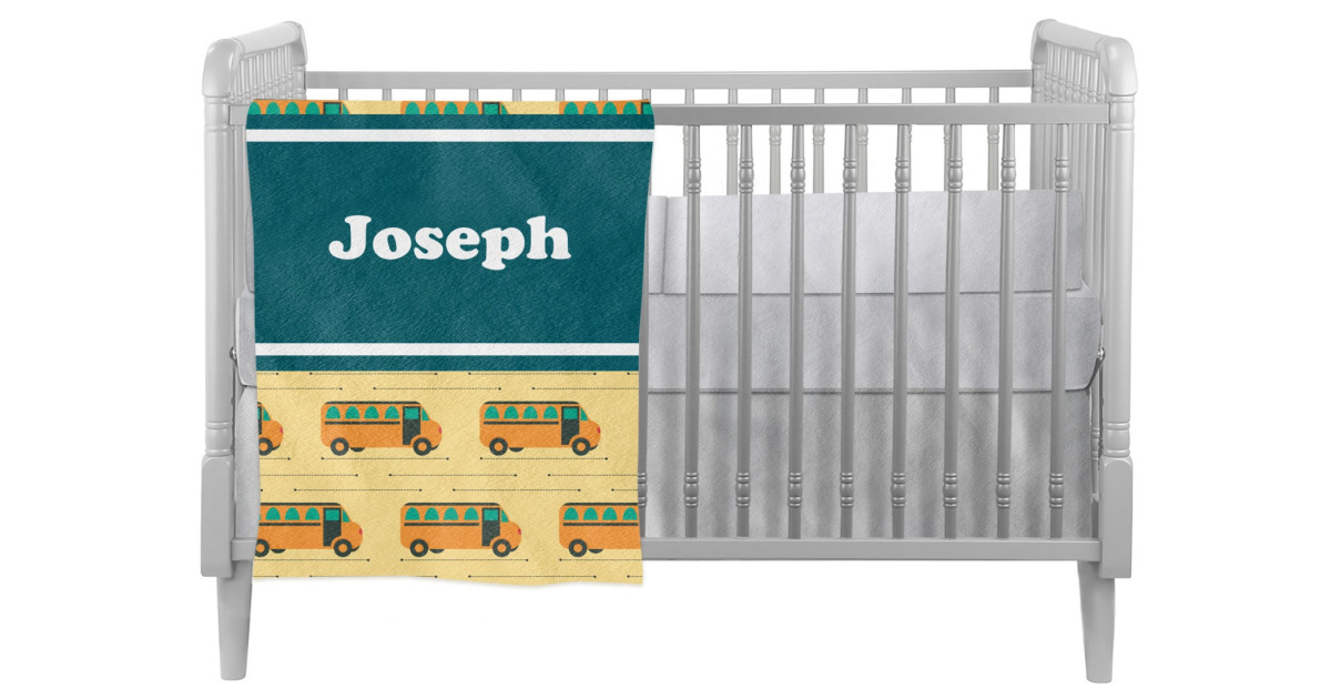 Custom School Bus Crib Comforter / Quilt (Personalized) | YouCustomizeIt