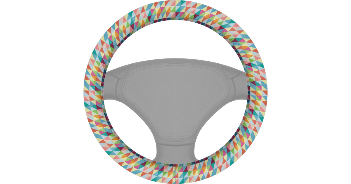 Retro Triangles Steering Wheel Cover (Personalized) - YouCustomizeIt