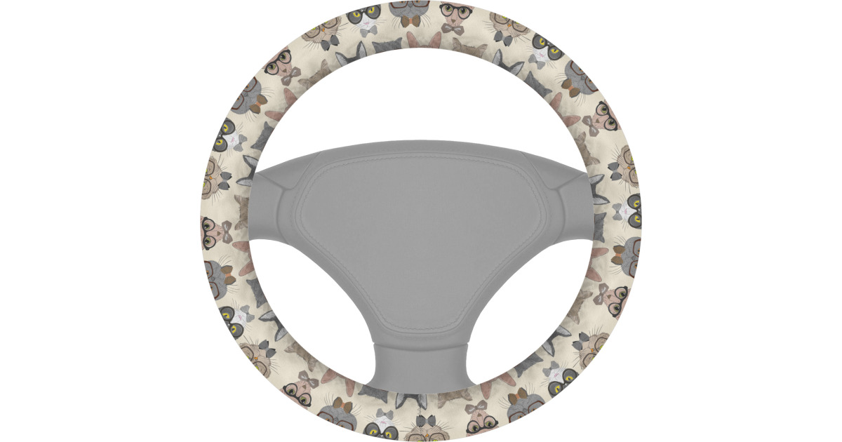 Custom Hipster Cats Steering Wheel Cover | YouCustomizeIt