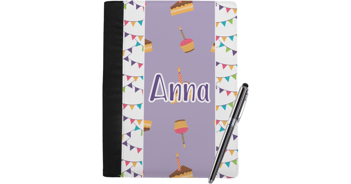 Custom Happy Birthday Notebook Padfolio - Large w/ Name or Text ...