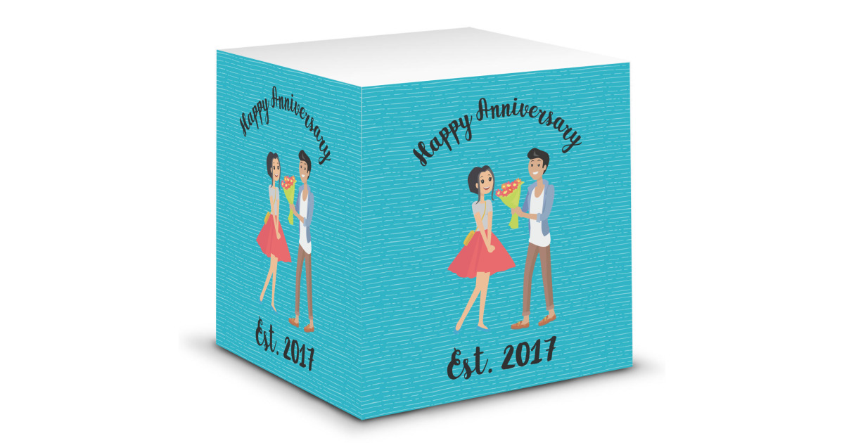Custom Happy Anniversary Sticky Note Cube (Personalized) | YouCustomizeIt