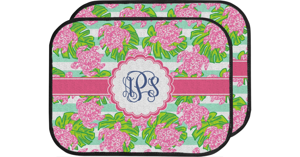 Custom Preppy Car Floor Mats (Back Seat) (Personalized) | YouCustomizeIt