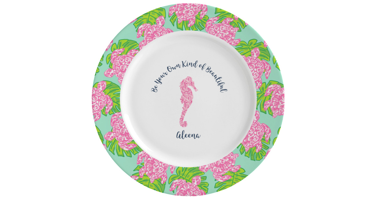 Custom Preppy Ceramic Dinner Plates (Set of 4) (Personalized ...