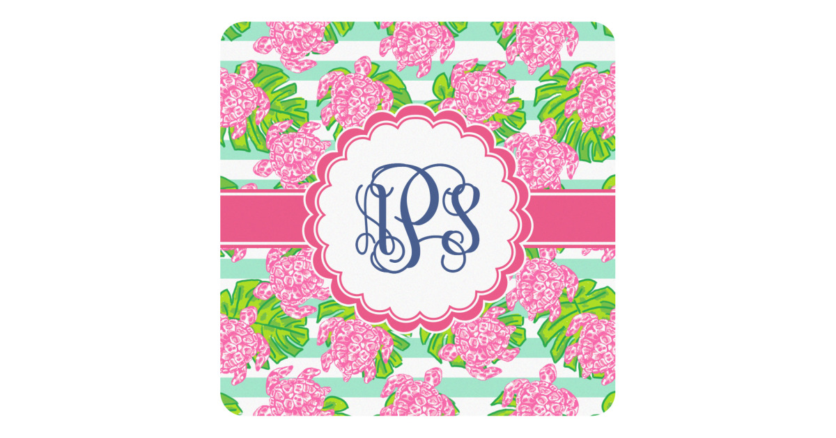 Custom Preppy Square Decal - Small (Personalized) | YouCustomizeIt