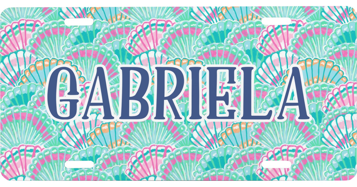 Custom Preppy Sea Shells Front License Plate (Personalized ...