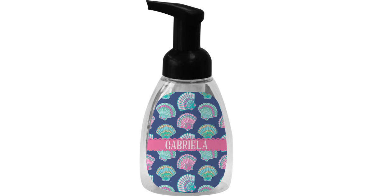 Custom Preppy Sea Shells Foam Soap Bottle - Black (Personalized ...