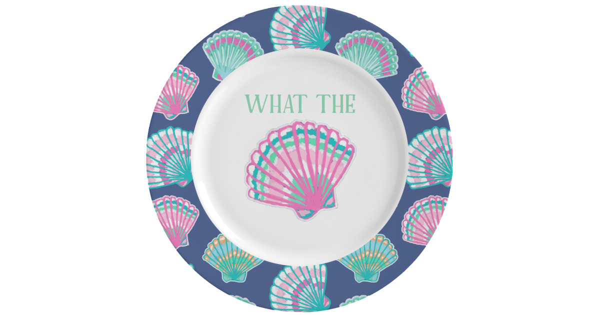 Custom Preppy Sea Shells Ceramic Dinner Plates (Set of 4) (Personalized ...