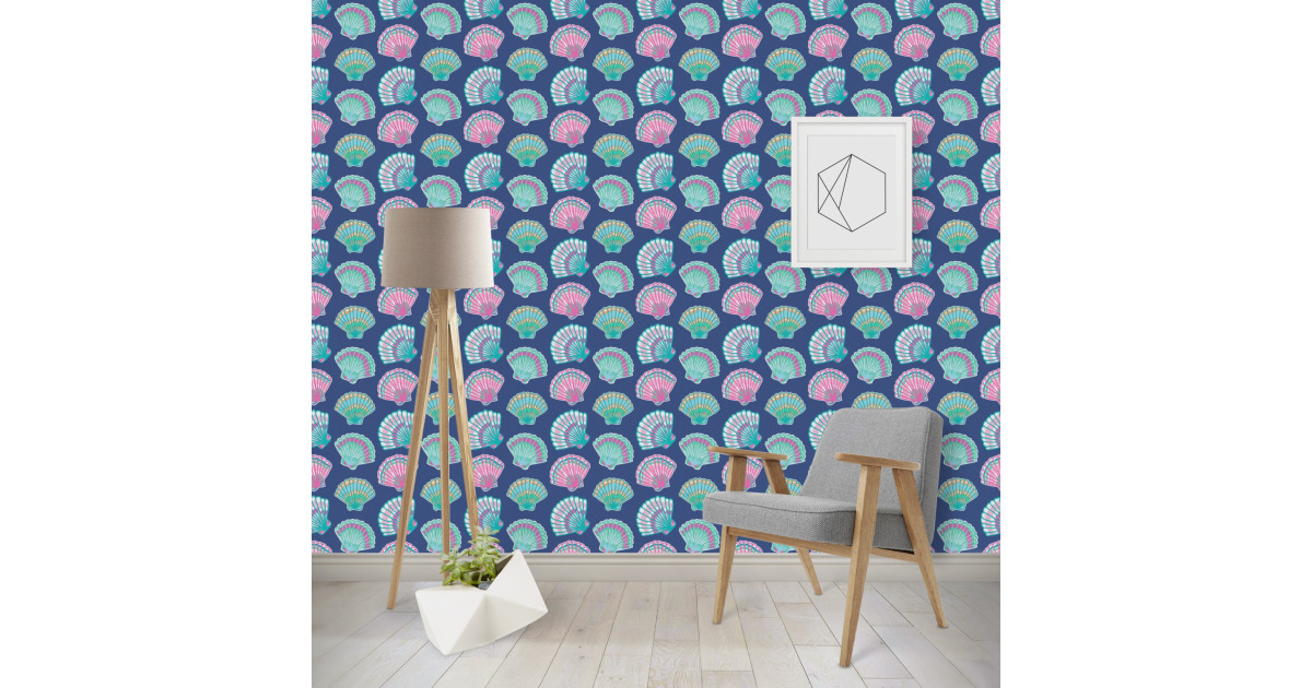 Custom Preppy Sea Shells Wallpaper & Surface Covering | YouCustomizeIt
