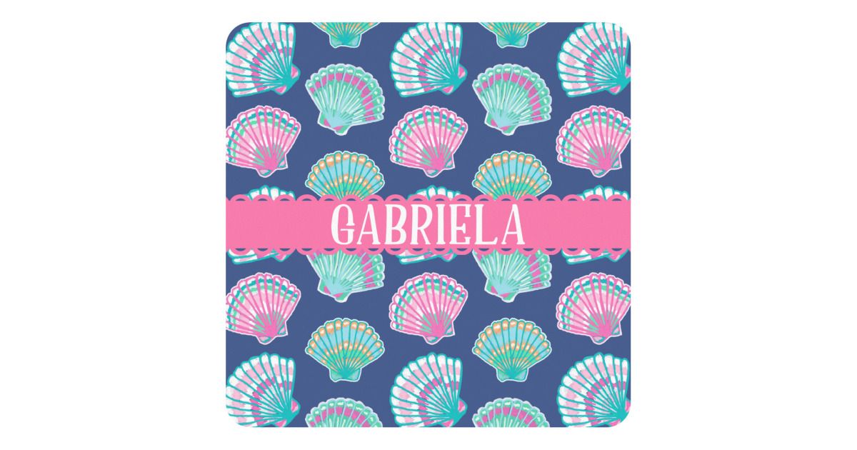 Custom Preppy Sea Shells Square Decal - Medium (Personalized ...