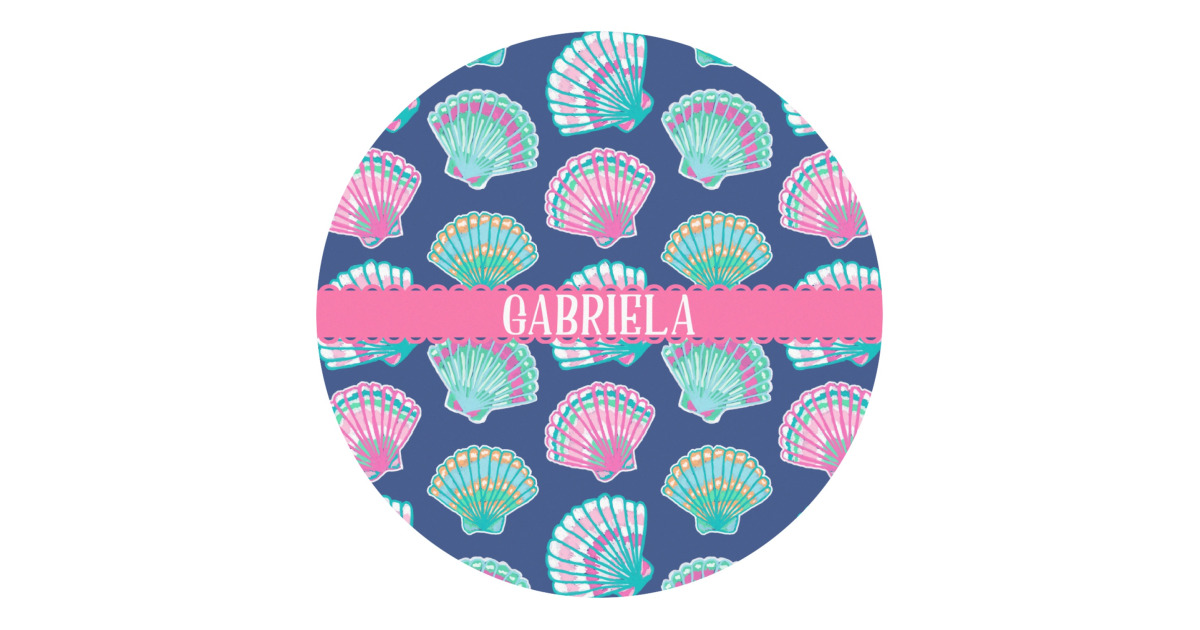 Custom Preppy Sea Shells Round Decal - Medium (Personalized ...