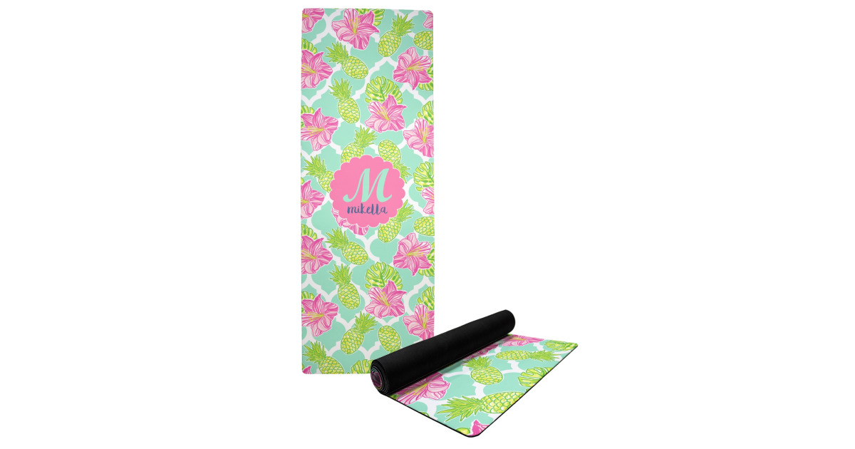 Custom Preppy Hibiscus Yoga Mat (Personalized) | YouCustomizeIt