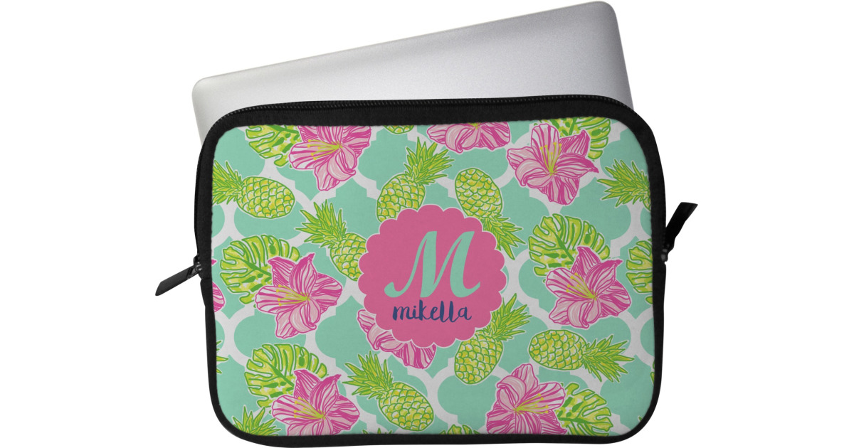 Custom Preppy Hibiscus Laptop Sleeve / Case - 15" (Personalized ...