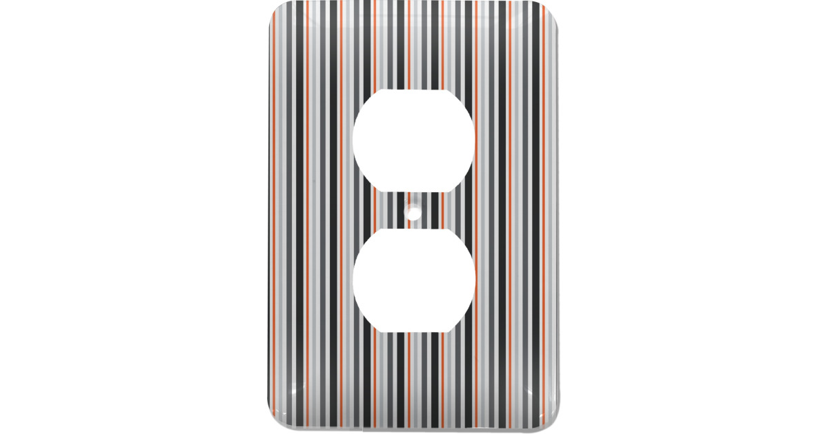Custom Gray Stripes Electric Outlet Plate | YouCustomizeIt