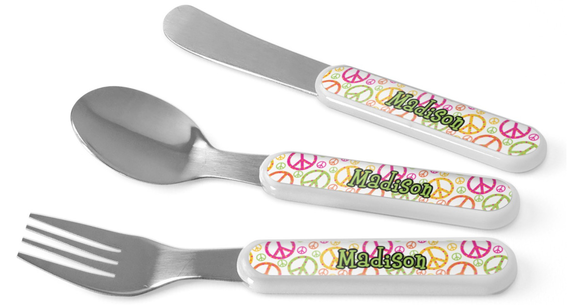 Custom Peace Sign Kid's Flatware (Personalized) | YouCustomizeIt