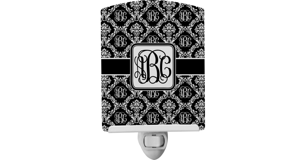 Custom Monogrammed Damask Ceramic Night Light (Personalized ...