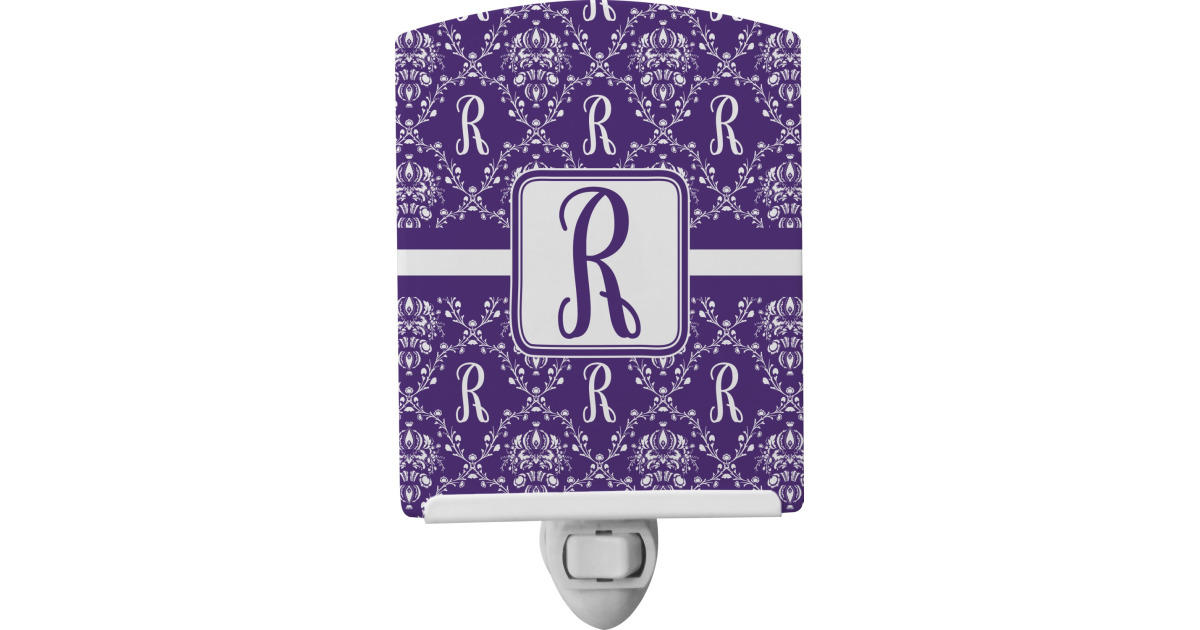 Custom Initial Damask Ceramic Night Light (Personalized) | YouCustomizeIt