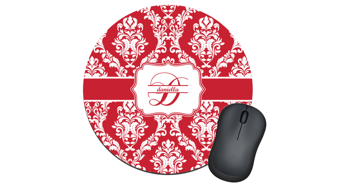Custom Damask Round Mouse Pad (Personalized) | YouCustomizeIt