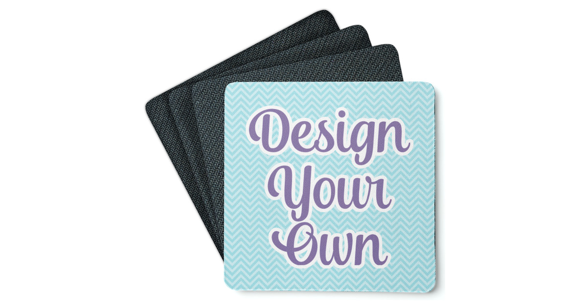 Custom Square Rubber Backed Coasters - Set of 4 | Design & Preview ...