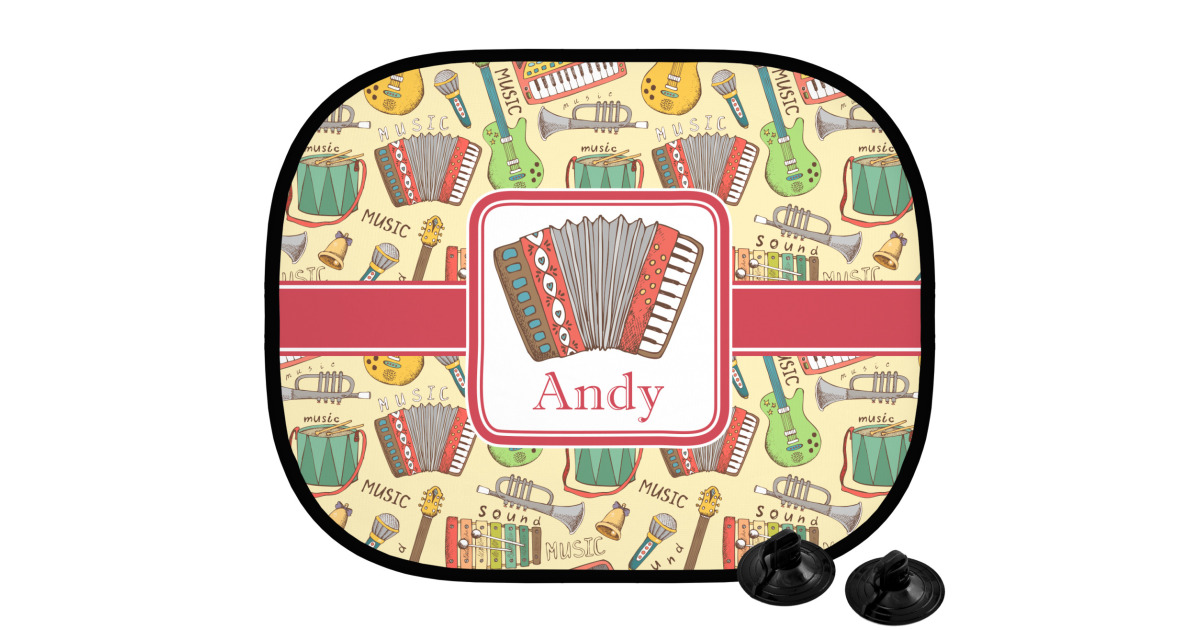 Vintage Musical Instruments Car Side Window Sun Shade (Personalized ...