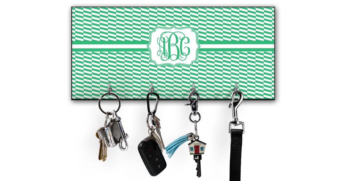 Custom Zig Zag Key Hanger w/ 4 Hooks w/ Monogram | YouCustomizeIt